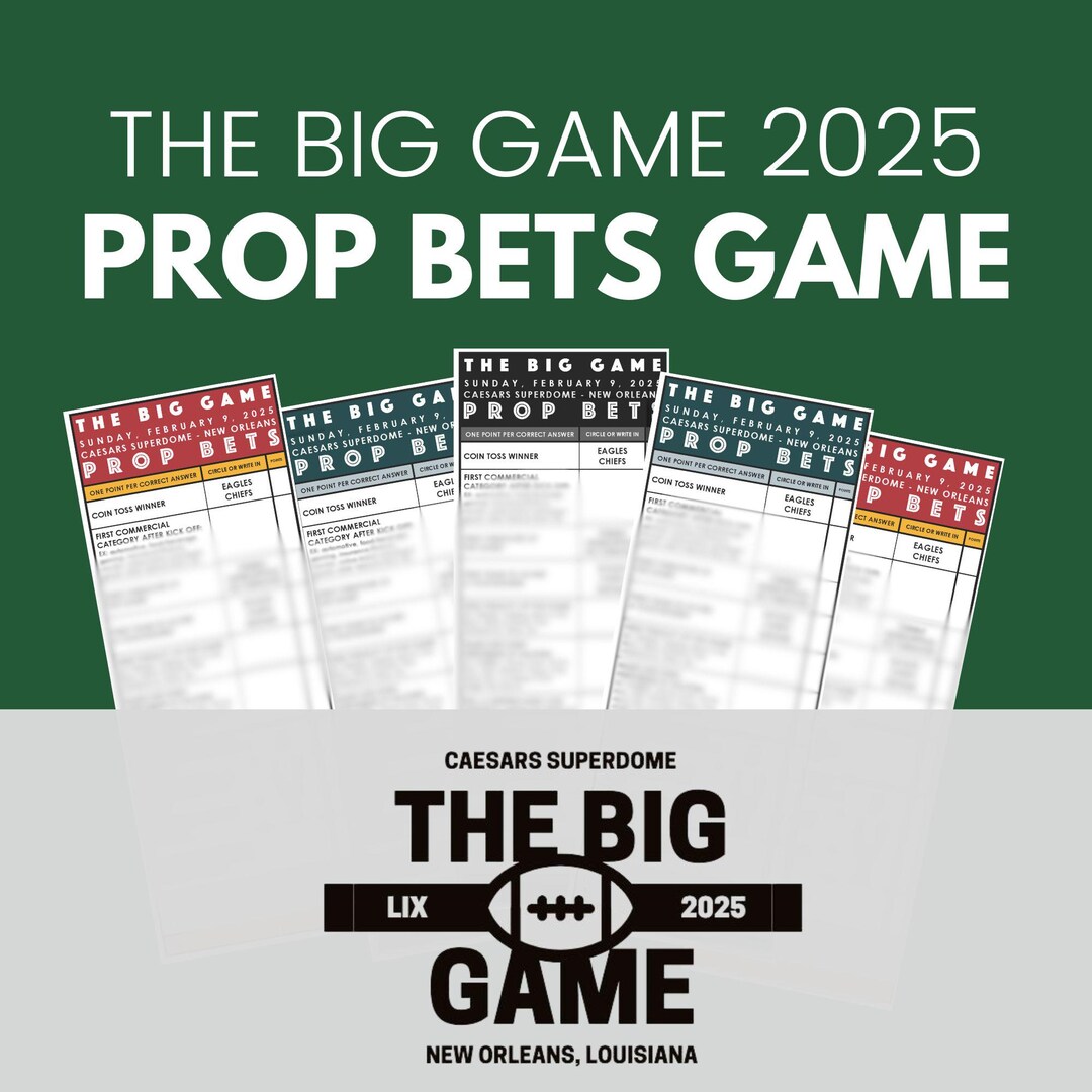 2025 Super FUN Prop Bets GAME / the Big Game Football Predictions - Etsy