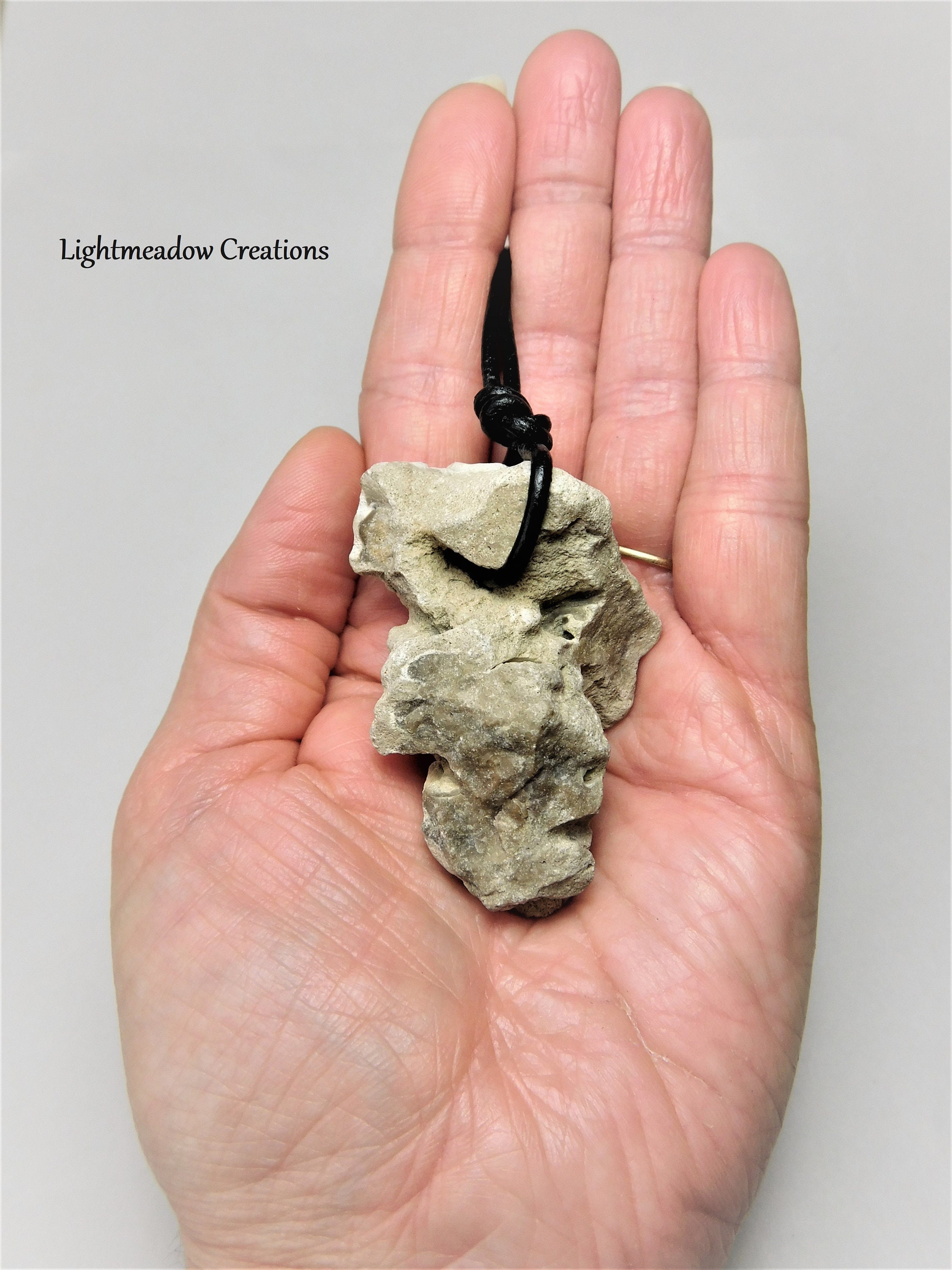 Magical Natural Rough Hag Fairy Holey Clay Concretion Stone Necklace ...