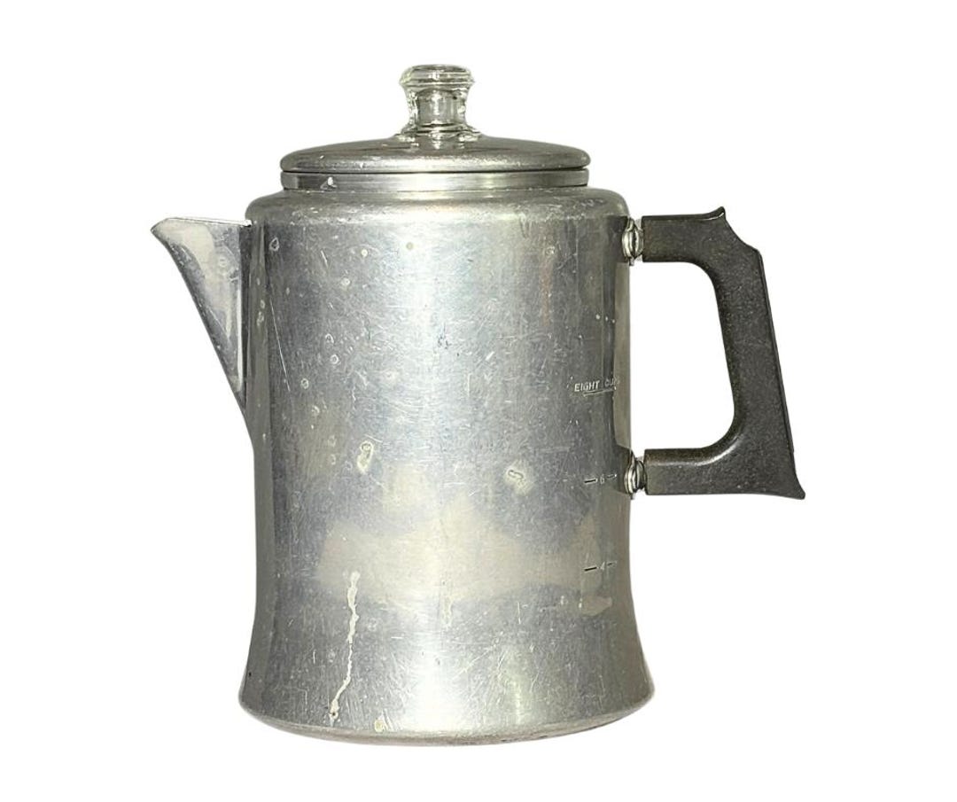 Vintage 1950s Mirro 492M Aluminum 2 QT 8-cup Stove Top Coffee Pot ...