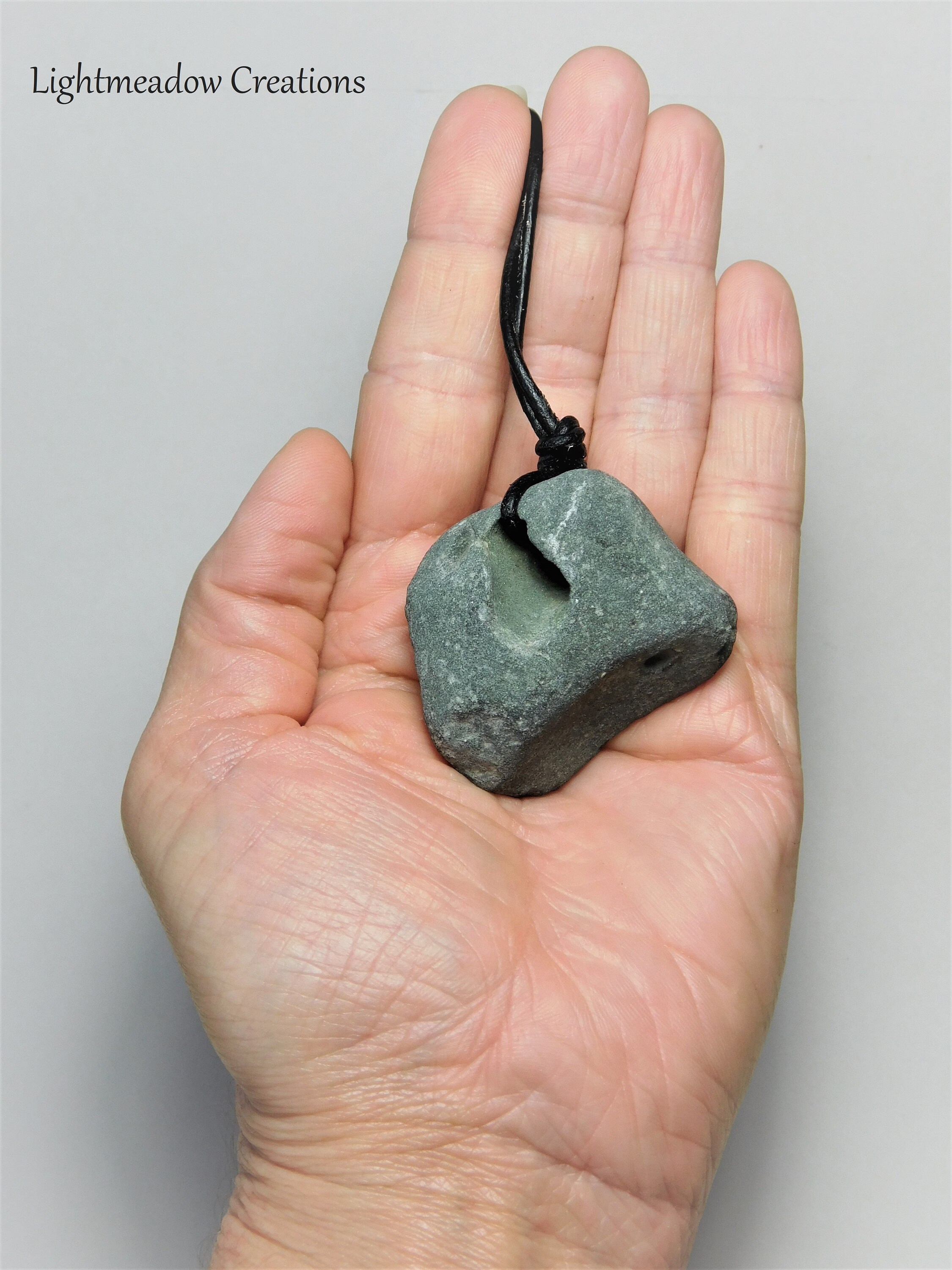 Magical Natural Rough Omar- Omarolluk Fairy Holey Stone Necklace Window ...