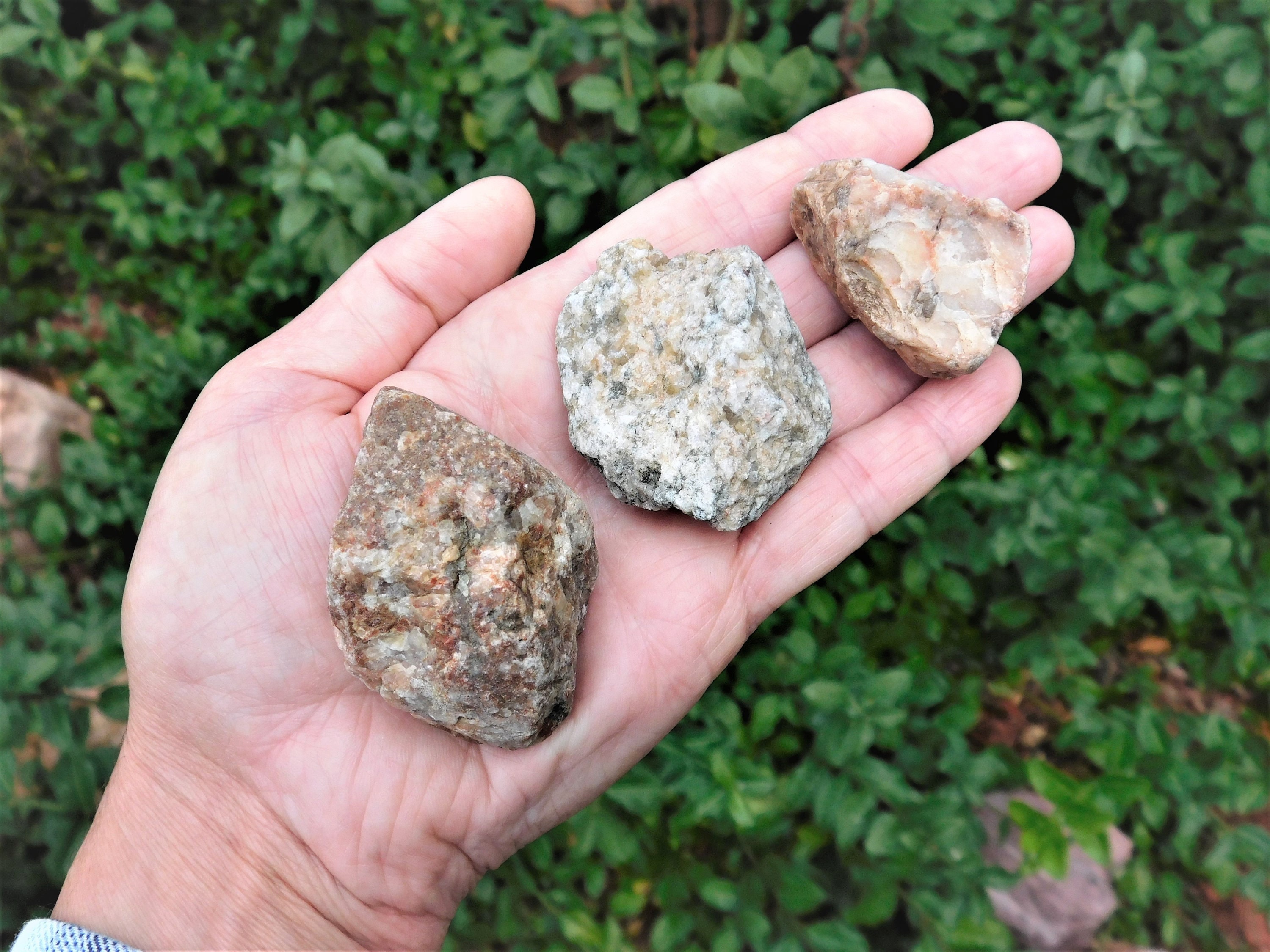 Three Natural Beautiful Large- XXLarge Raw Granite Rough Stones
