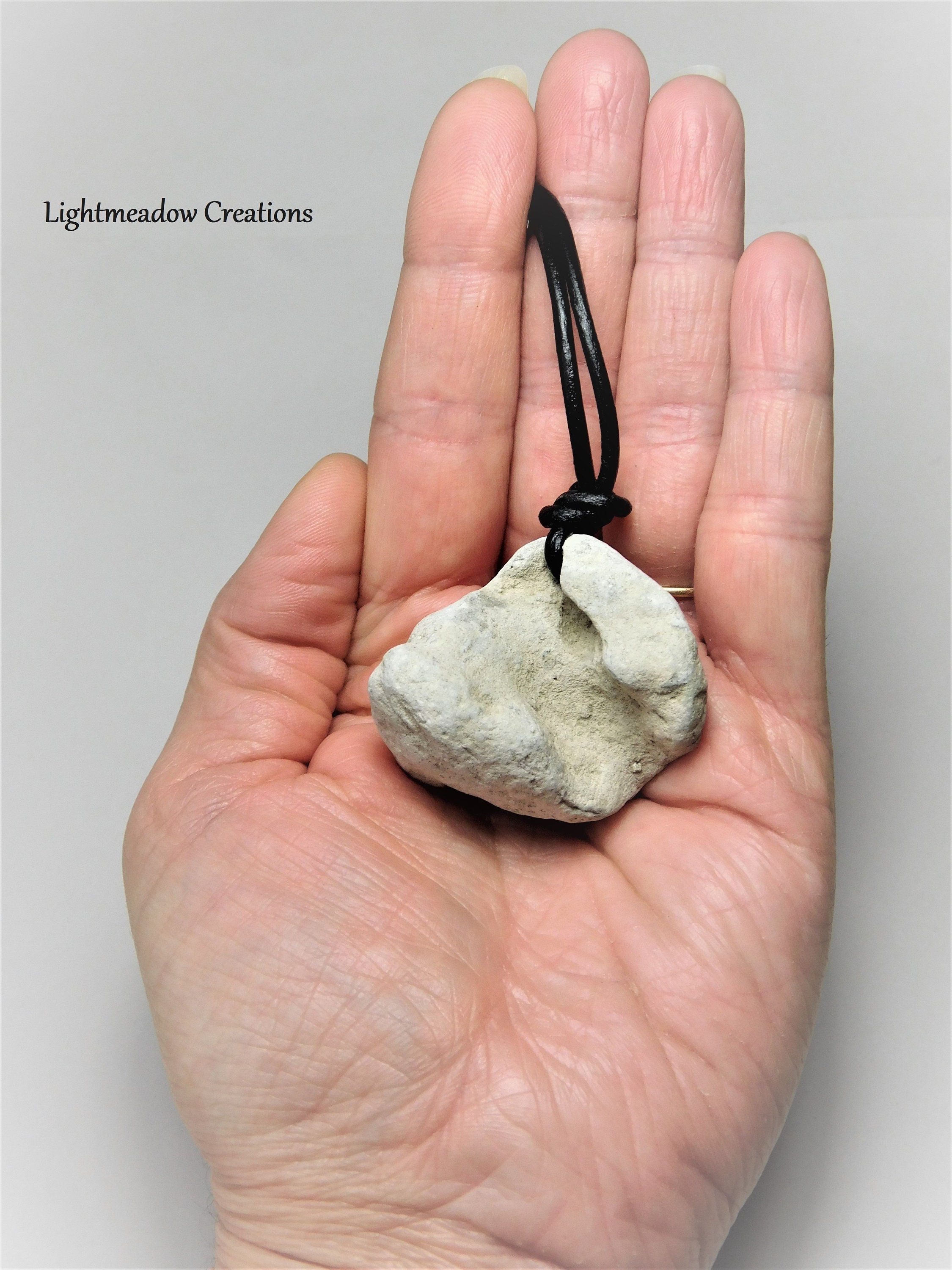 Magical Natural Rough Hag Fairy Holey Clay Concretion Stone Necklace ...