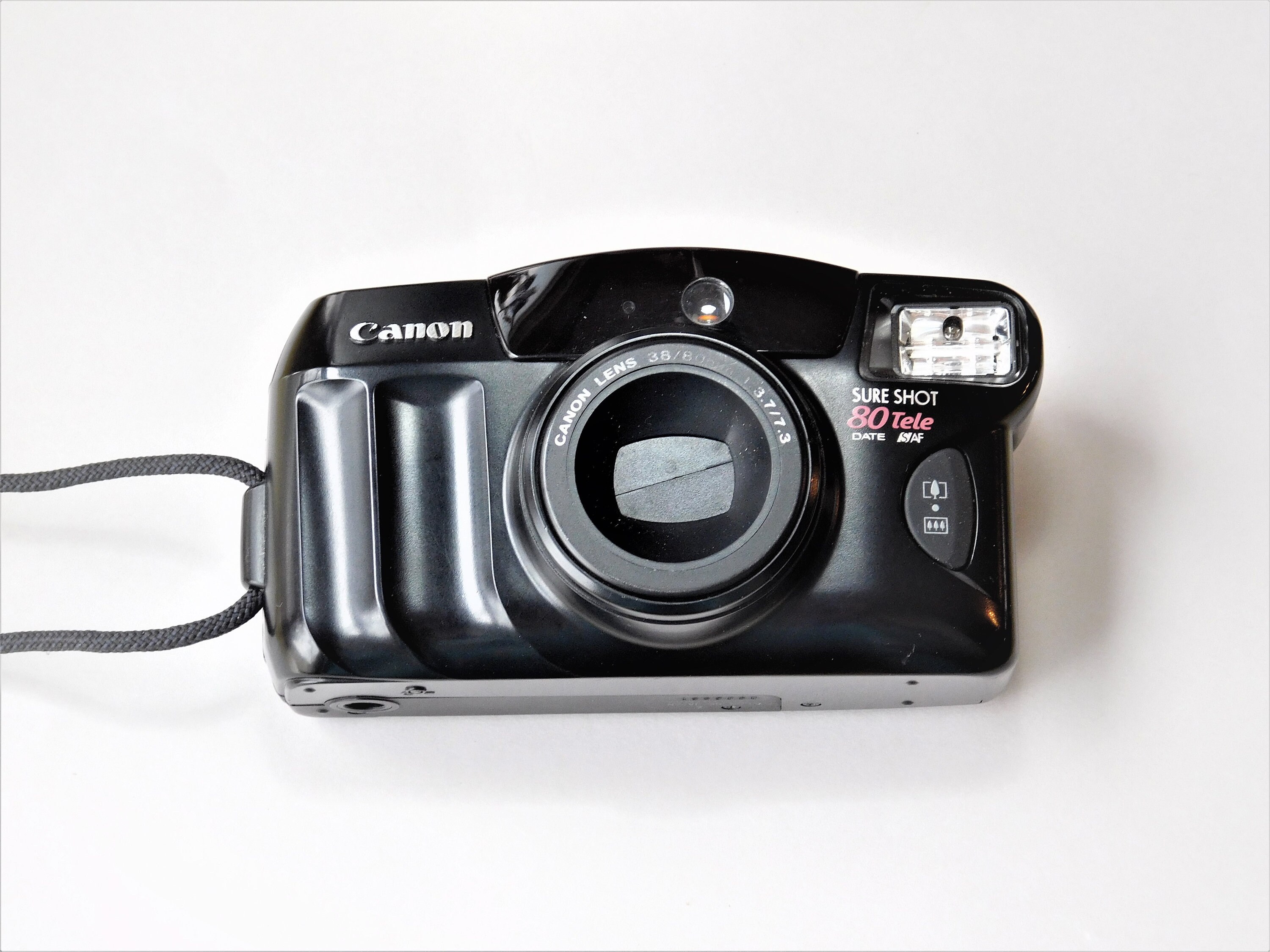 Vintage Canon Sure Shot 80 Tele S- AF Date 35 MM Film Camera With 38/ ...