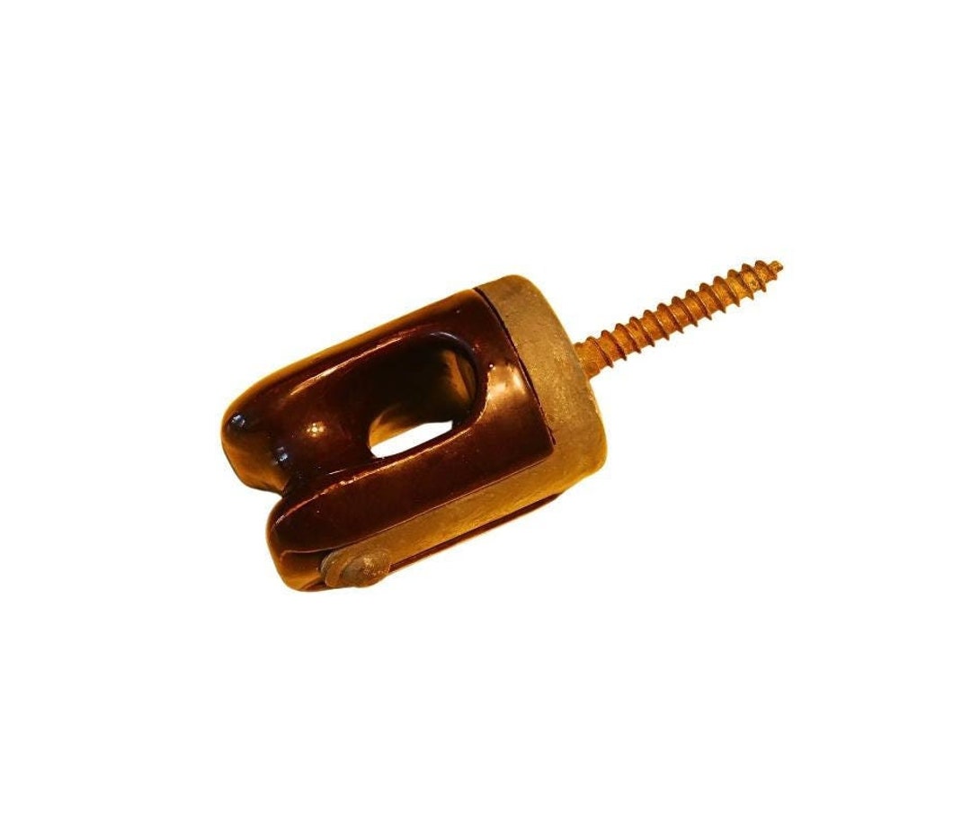 Vintage 1940s Screw Type Brown Porcelain Electric Pole Insulator- J ...