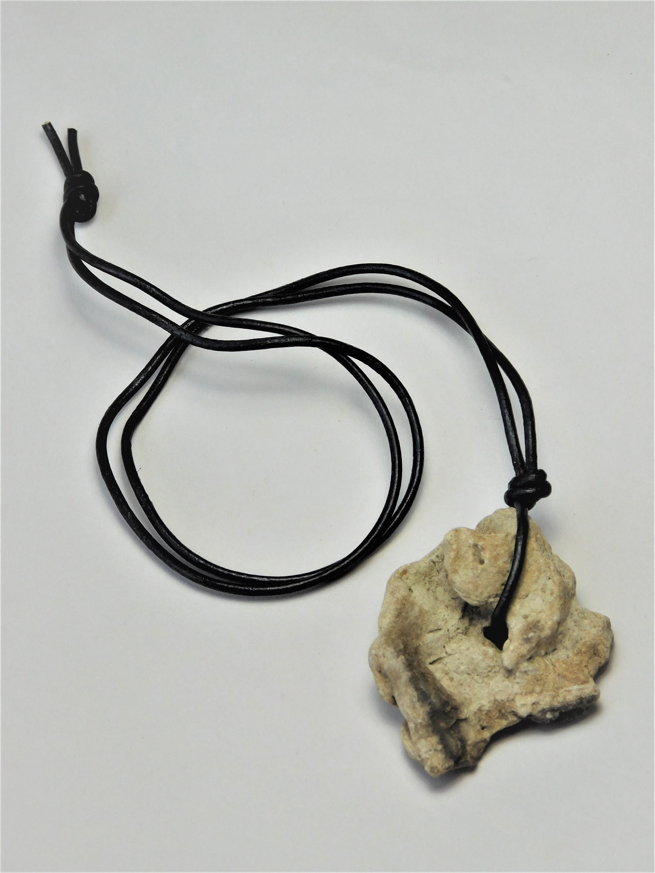 Magical Natural Rough Hag Fairy Holey Clay Concretion Stone Necklace ...