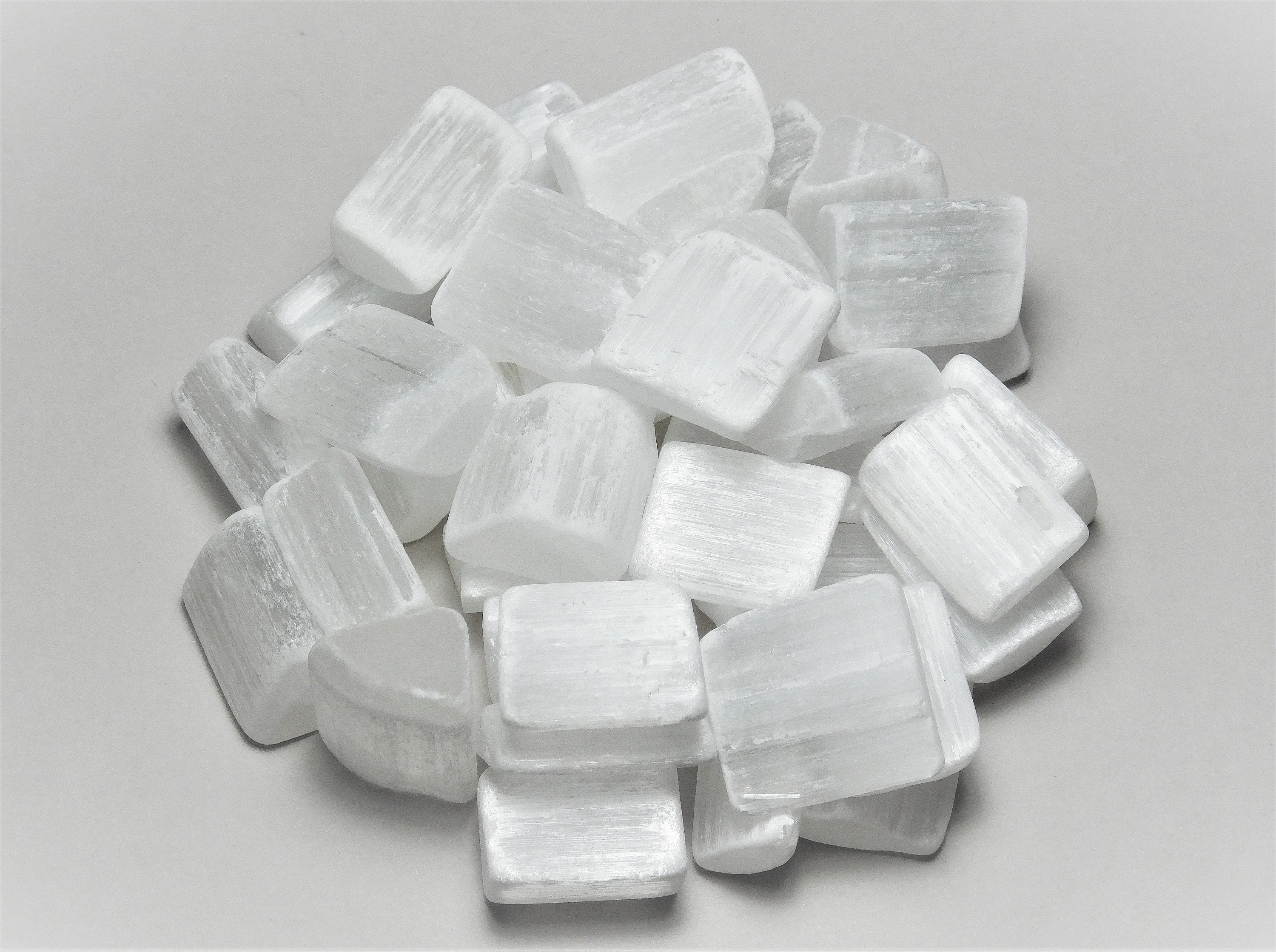 Natural Beautiful Medium- Large Selenite Tumbled Stones -High Grade