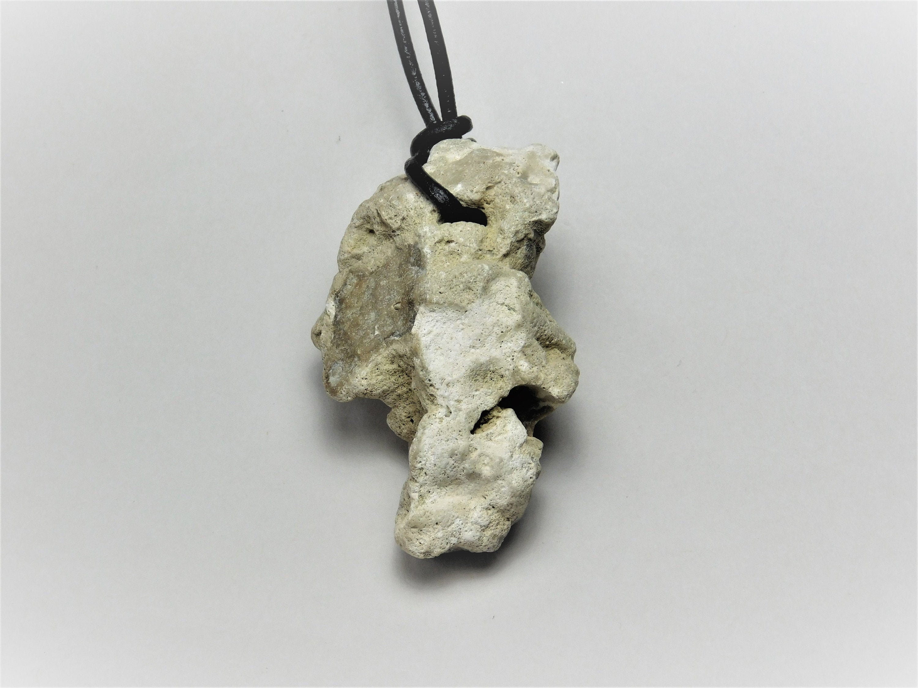 Magical Natural Rough Hag Fairy Holey Clay Concretion Stone Necklace ...