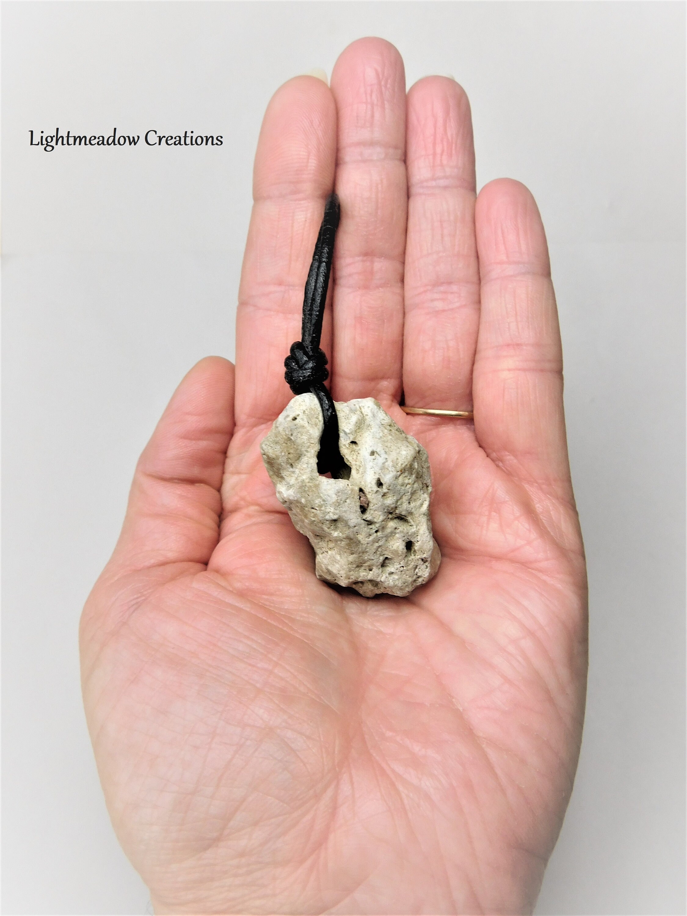 Magical Natural Rough Hag Fairy Holey Clay Concretion Stone Necklace ...