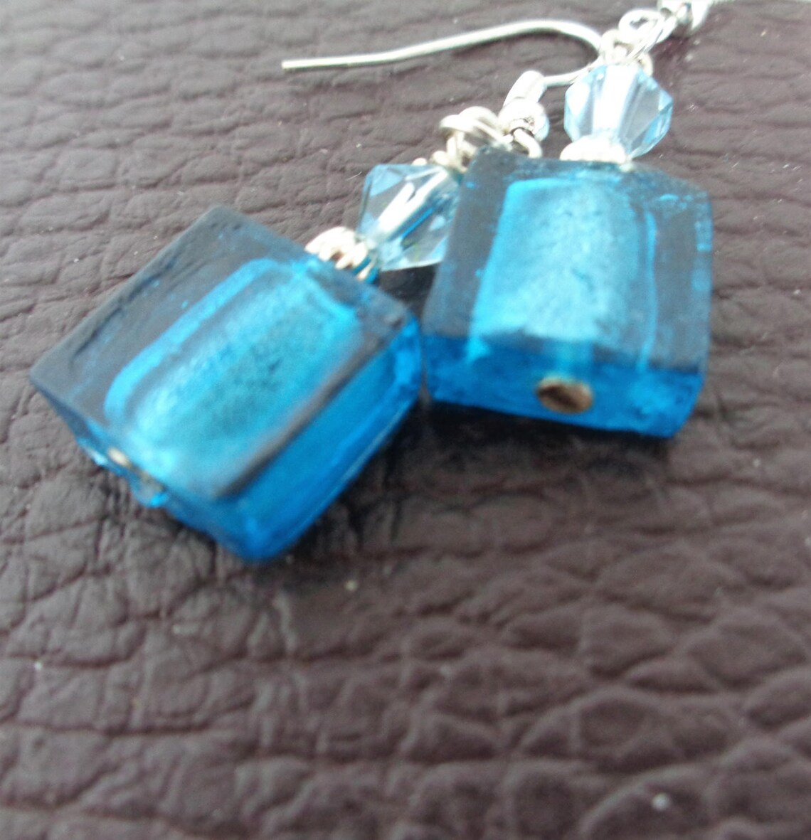 Square Aquamarine Necklace Bracelet and Earring Sets Round Sprayed ...