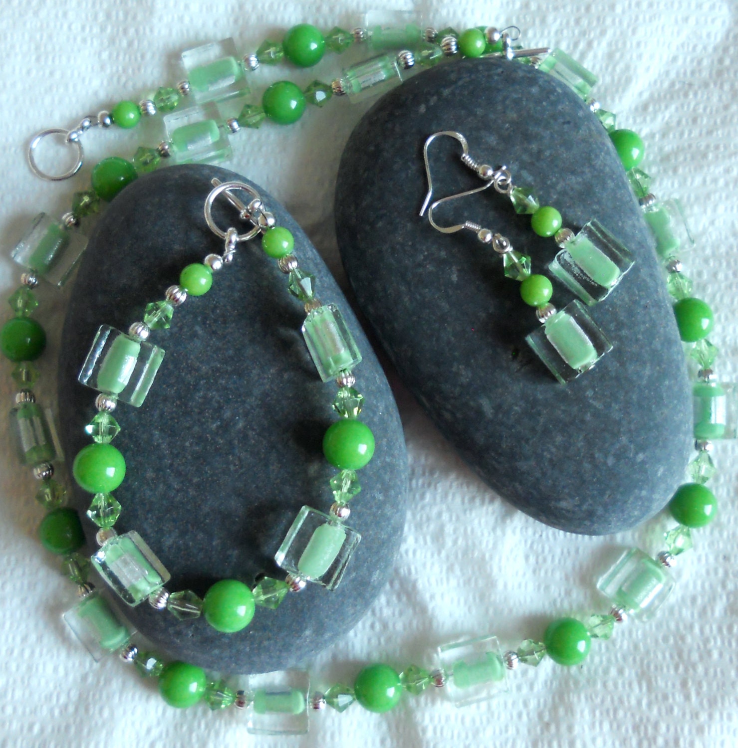 Olive Green Jade Necklace Jade Bracelet Jade Earrings Dyed Jade ...