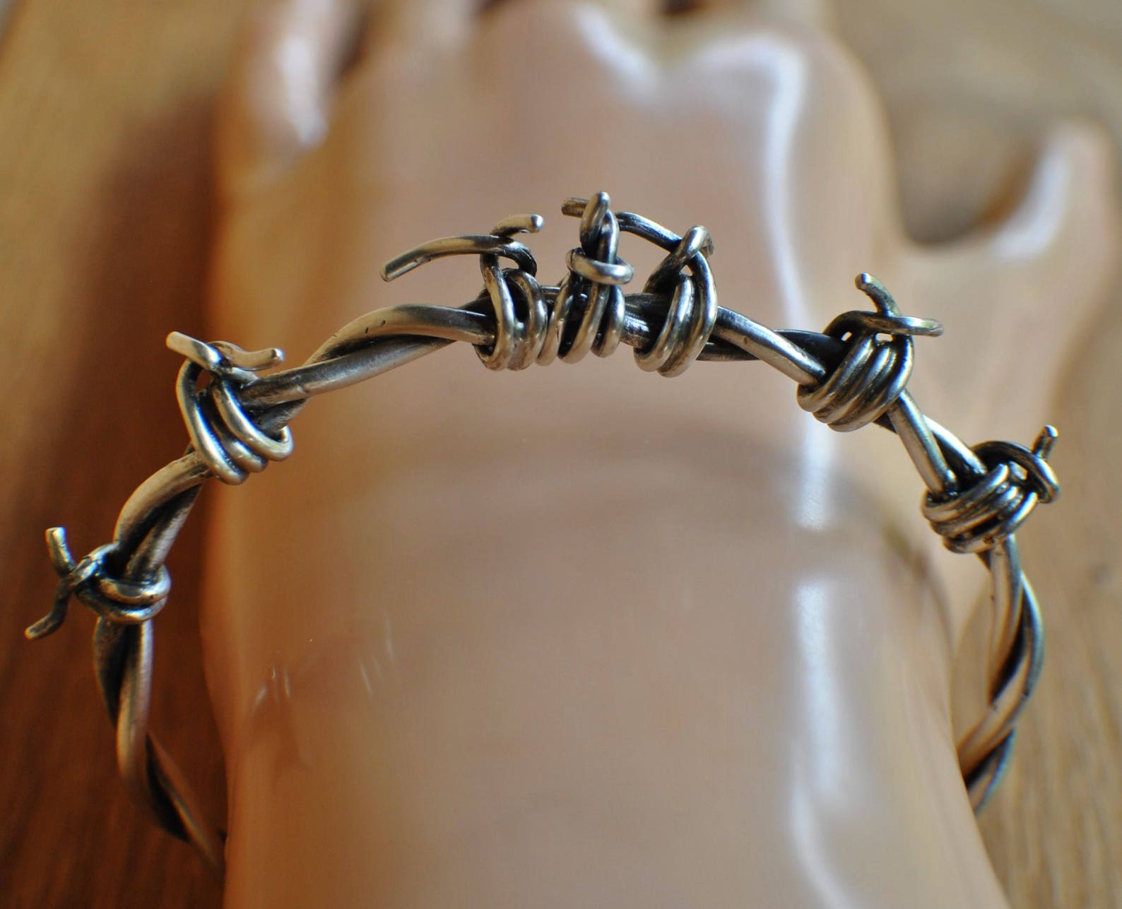 Barbed-wire Sterling Silver Cuff Bracelet Goth Bracelet - Etsy