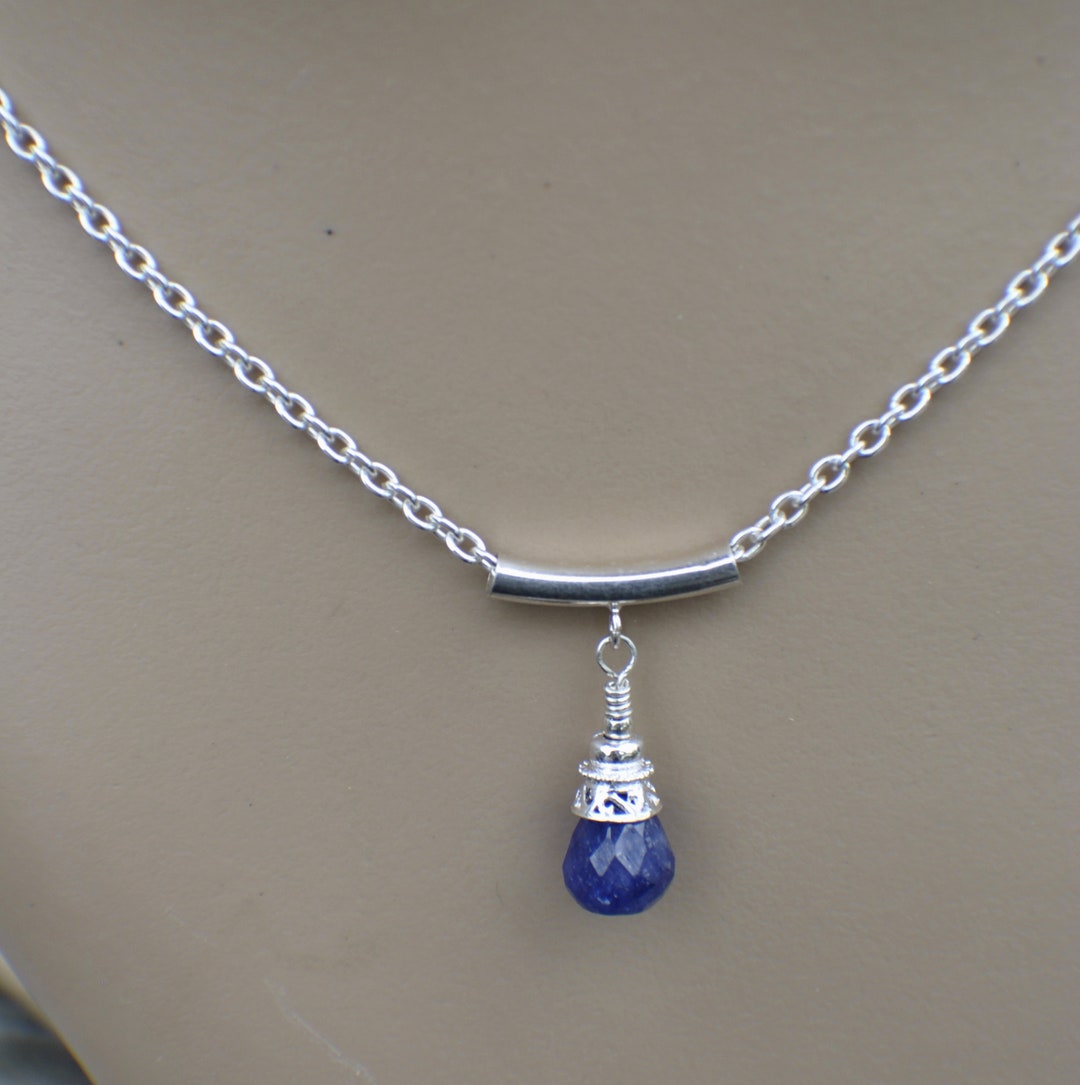 Joyas de boda, pendientes y collar de zafiro, joyas de novia, piedra ...