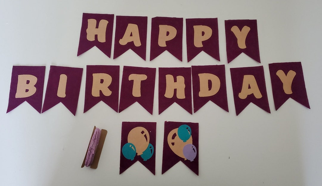 Happy Birthday Banner Kit - Flags and String Included - Etsy