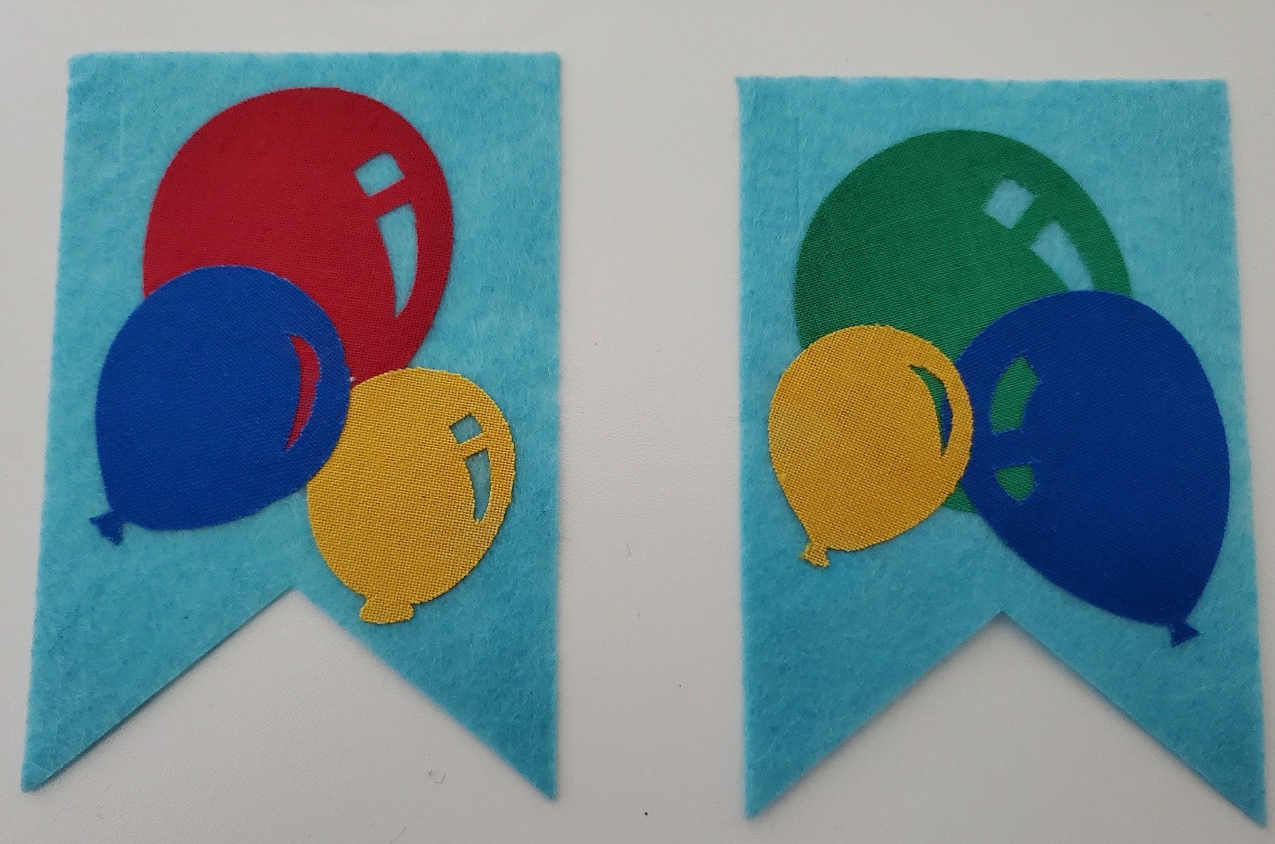 Happy Birthday Banner - Blue - 2.75"x4" Flags With Balloons - Etsy