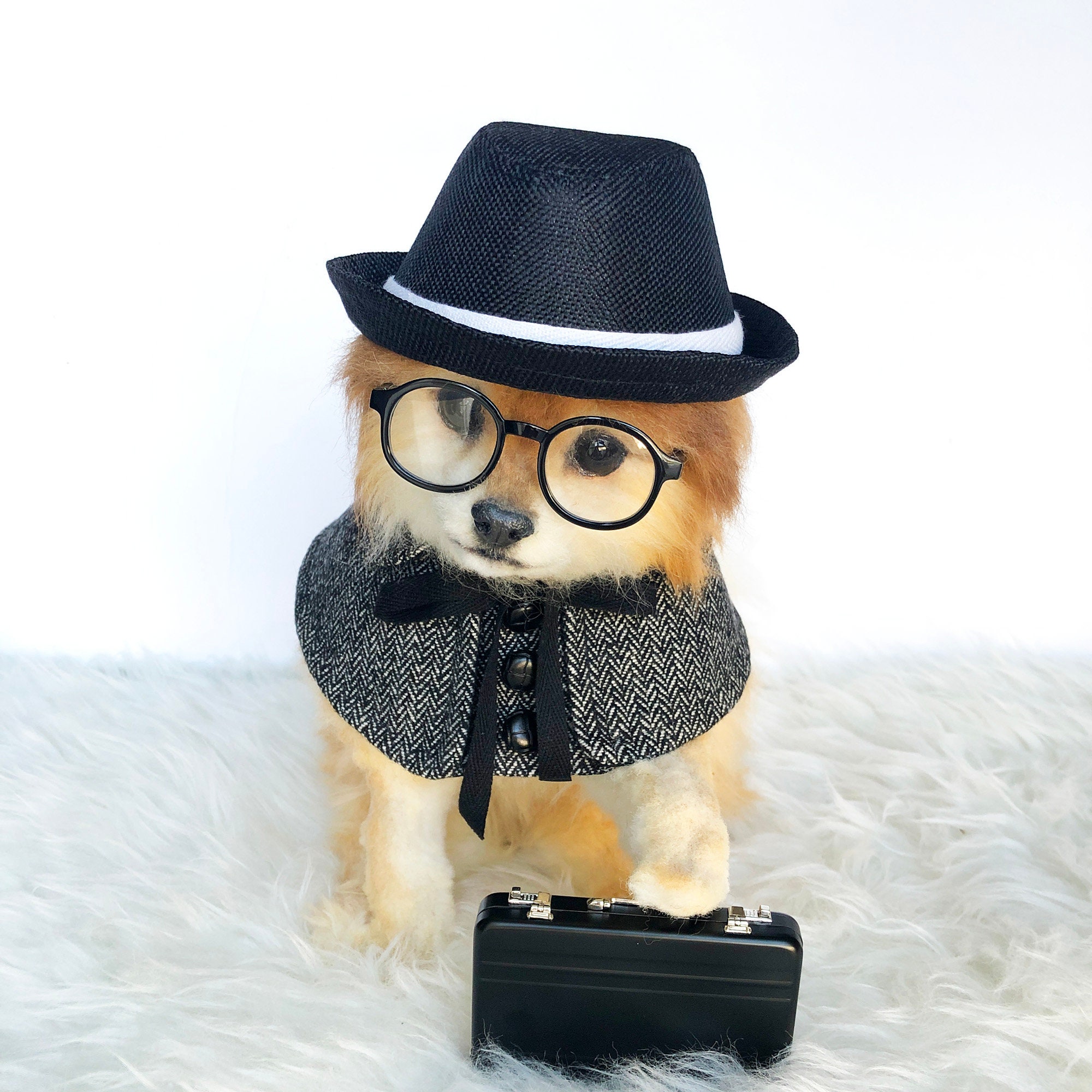 Black Fedora for DOGS, CATS! Dog Hats, Dog Caps, Summer Hat, Cowboy Hat ...