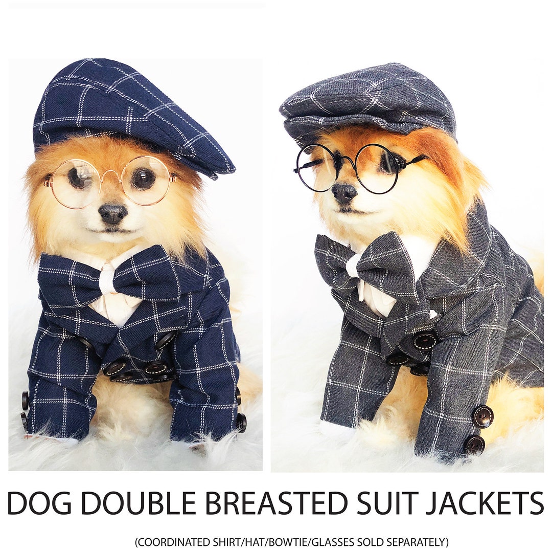 Dog Double Breasted Suit Jackets, Formal Dog Tuxedo, Pet Formal Clothes ...