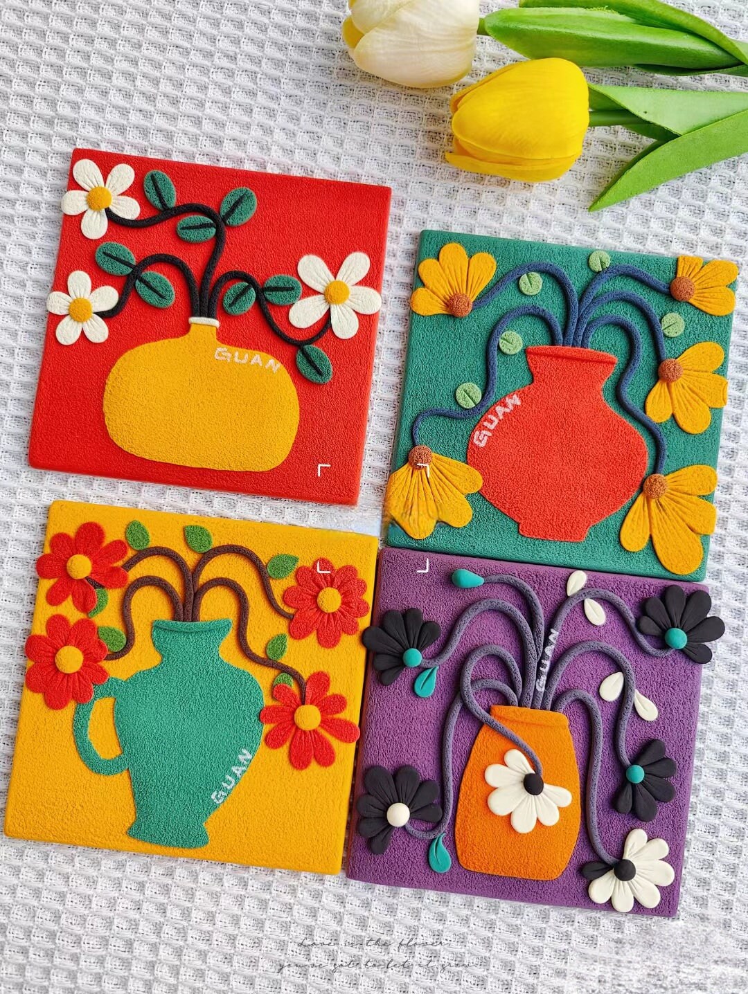 Creative Customized Handcrafted Clay Art, Handcrafted Clay Flower ...