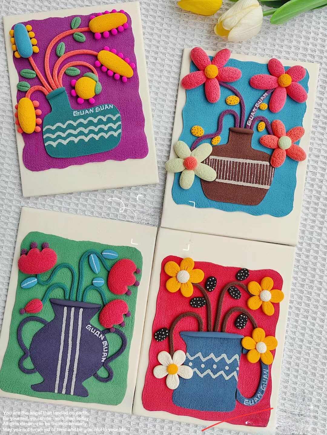 Creative Customized Handcrafted Clay Art, Handcrafted Clay Flower ...