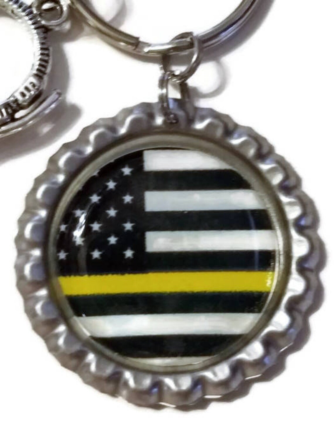 911 Dispatcher Thin Gold Line Keychain With Headset Charm | Etsy