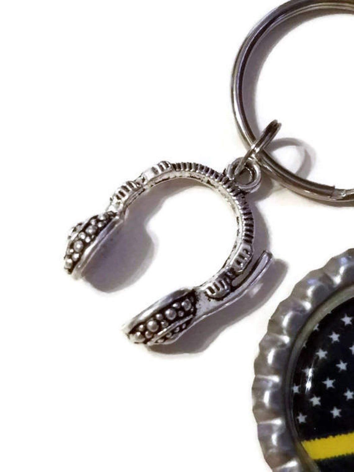 911 Dispatcher Thin Gold Line Keychain With Headset Charm | Etsy