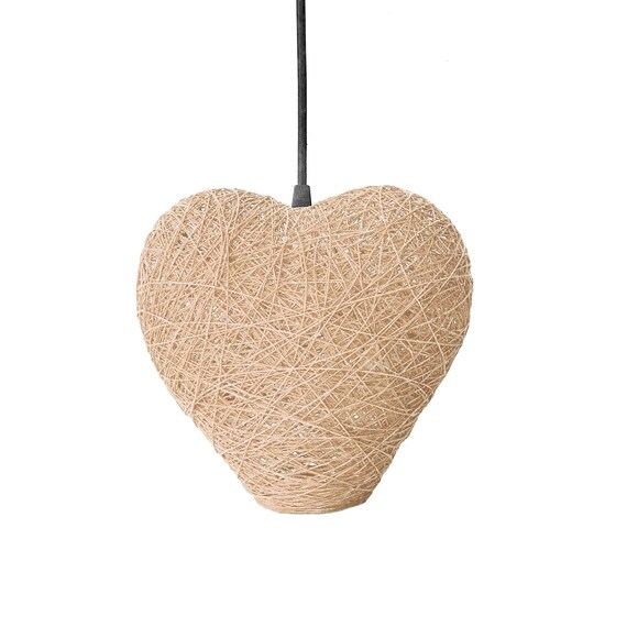 Beige Hanging Light Heart Kids Pendant Light Nursery Pendant - Etsy