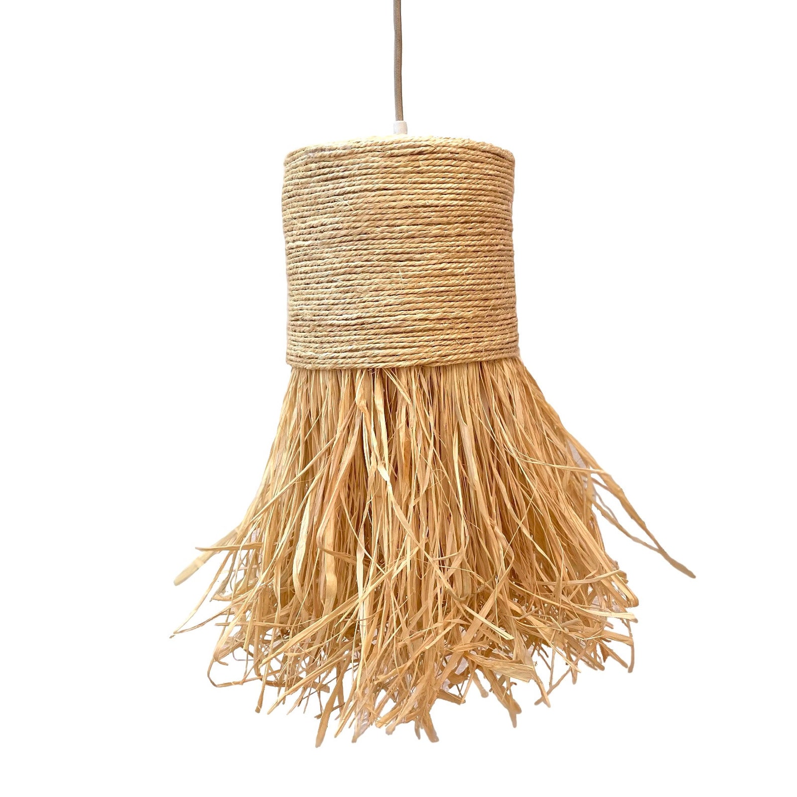 Raffia Pendant Light Pendant Light Boho Style Boho Pendant - Etsy