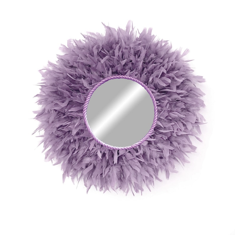 Round Mirror Wall Decor Feathers Mirror Feathers Wall Decor - Etsy