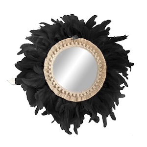 Round Feathers Mirror Wall Decor, Feathers Round Mirror, Wall Decor ...