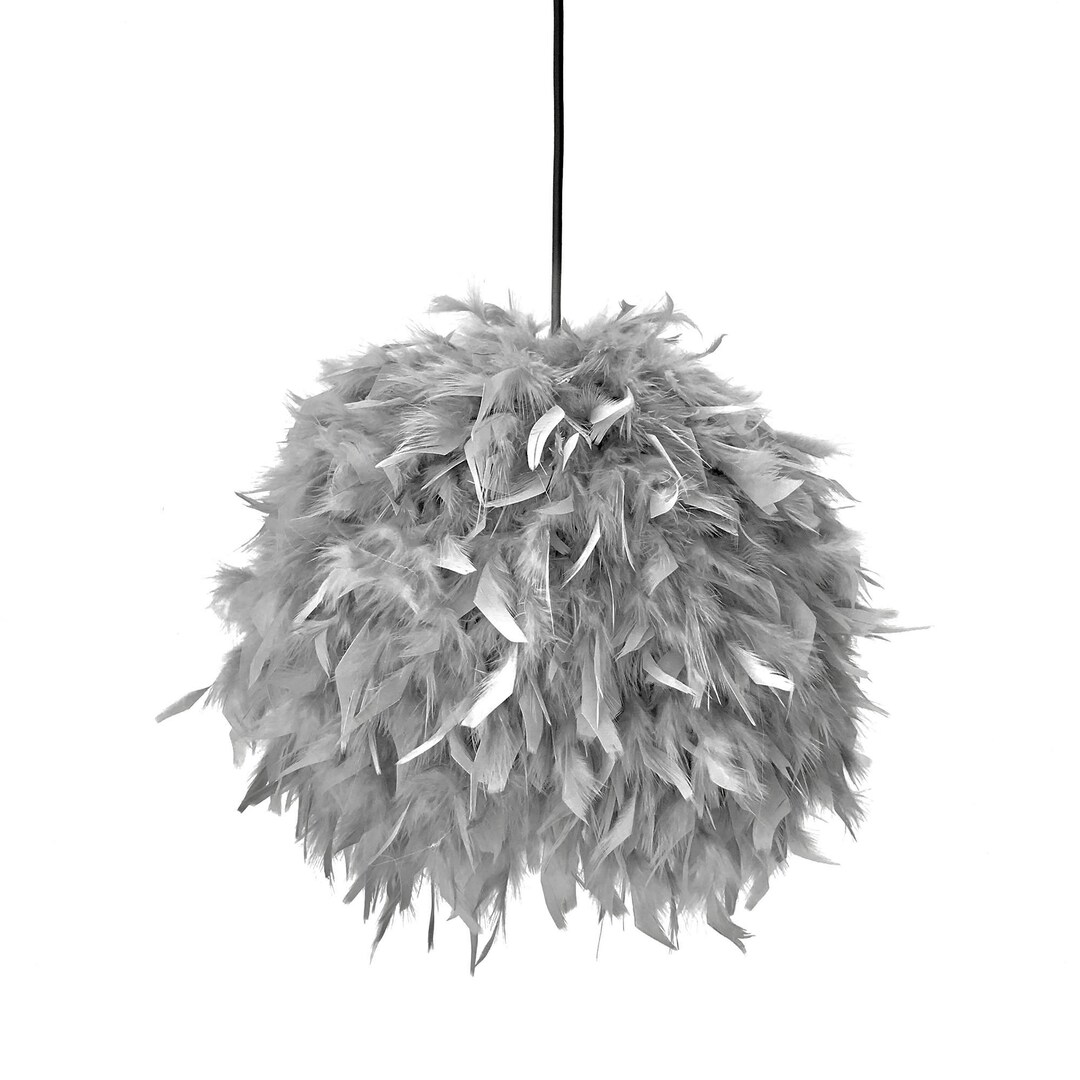Feather Pendant Light, Feather Lampshade, Pendant Light With Feathers ...