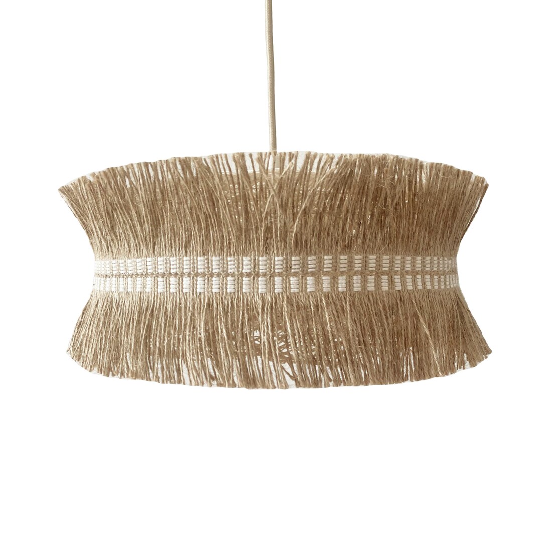 Japandi Style Jute Pendant Lamp, Decorative Ceiling Lamp, Boho Style ...