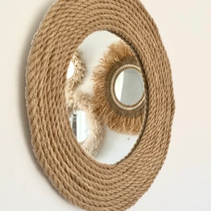 Jute Mirror, Jute Rope Mirror, Mediterranean Decoration, Natural Mirror ...
