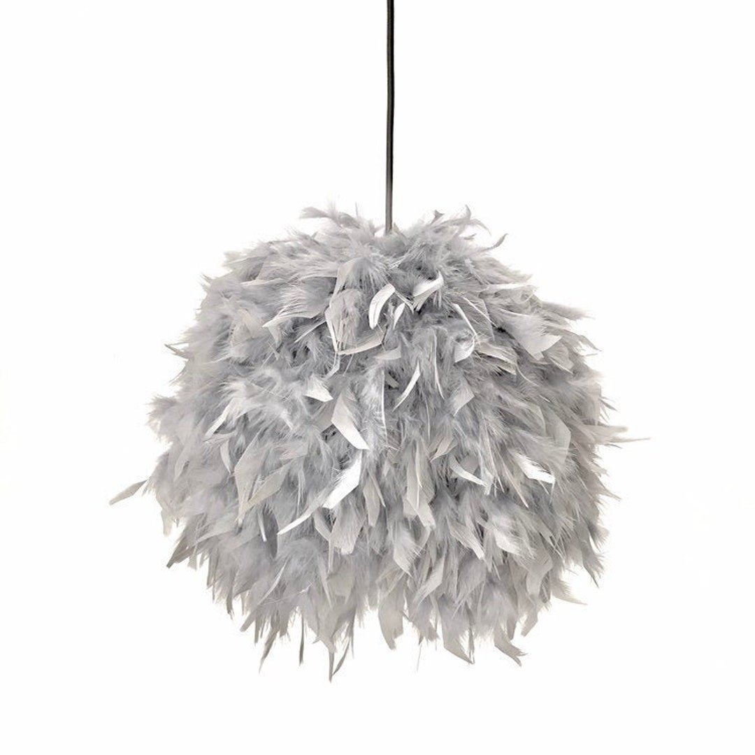 Feather Pendant Light Feather Lampshade Pendant Light With - Etsy