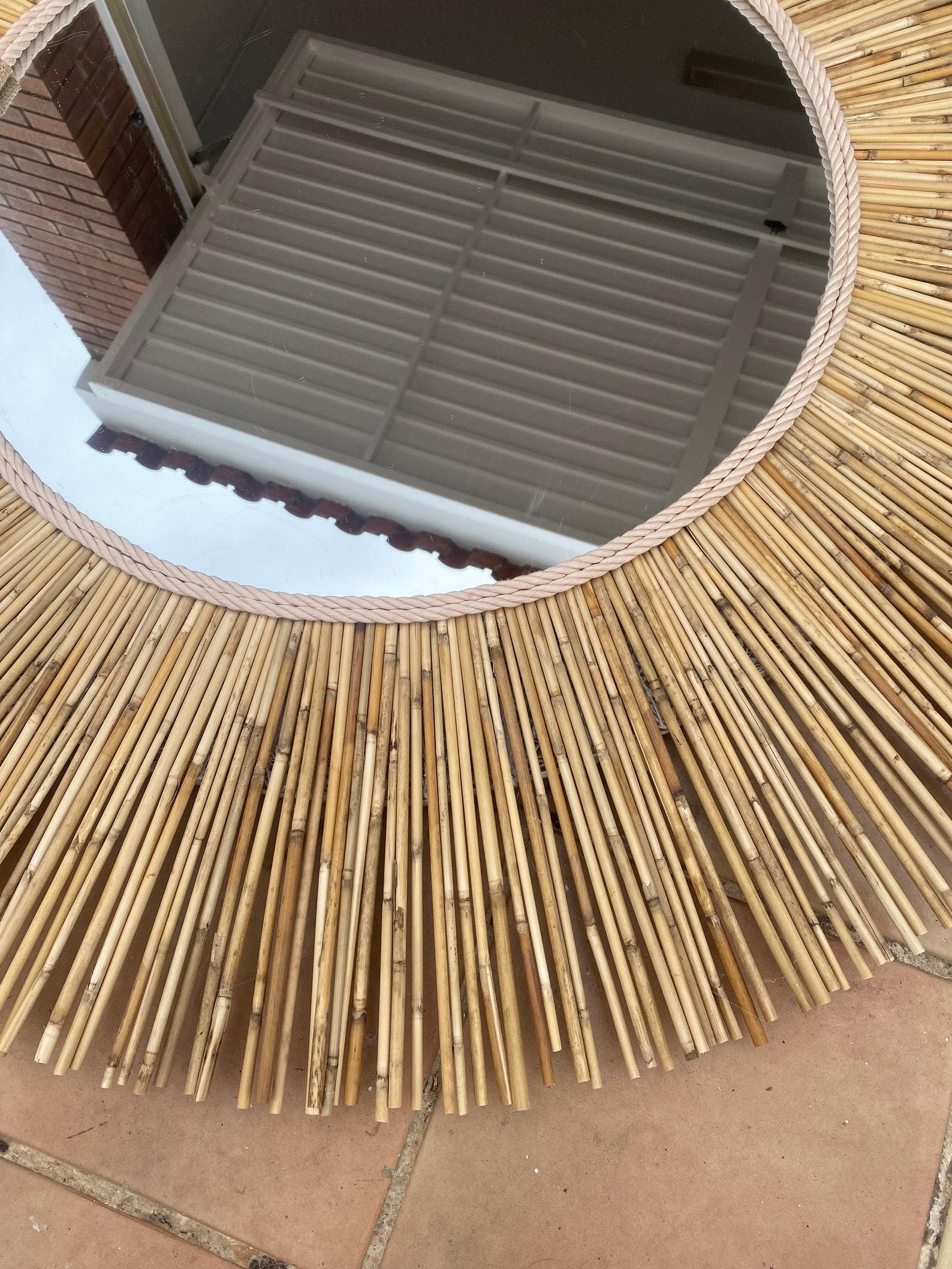 Bamboo Round Mirror Mirror Wall Decor Round Mirror of - Etsy