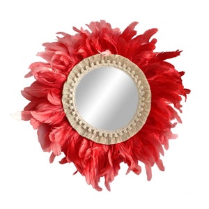 Round Feathers Mirror Wall Decor, Feathers Round Mirror, Wall Decor ...