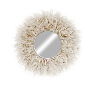 Round Mirror Wall Decor Feathers, Mirror Feathers Wall Decor, Feather ...
