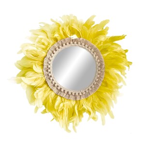 Round Feathers Mirror Wall Decor, Feathers Round Mirror, Wall Decor ...