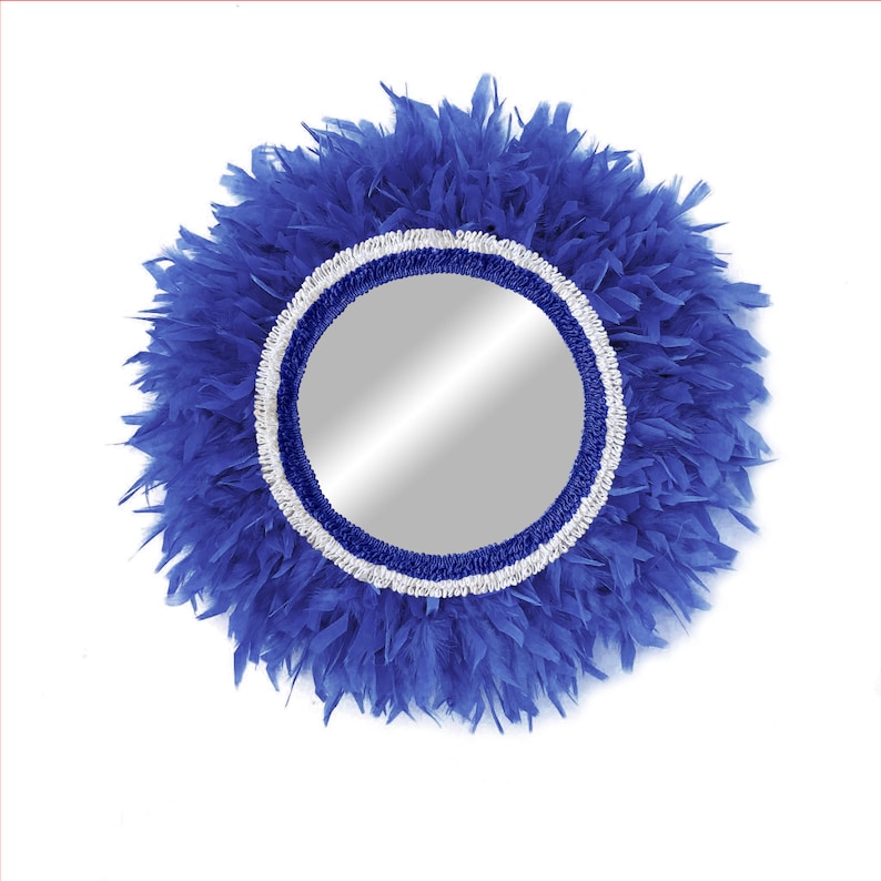 Wall Decor Round Mirror Round Mirror Feathers Wall Decor - Etsy