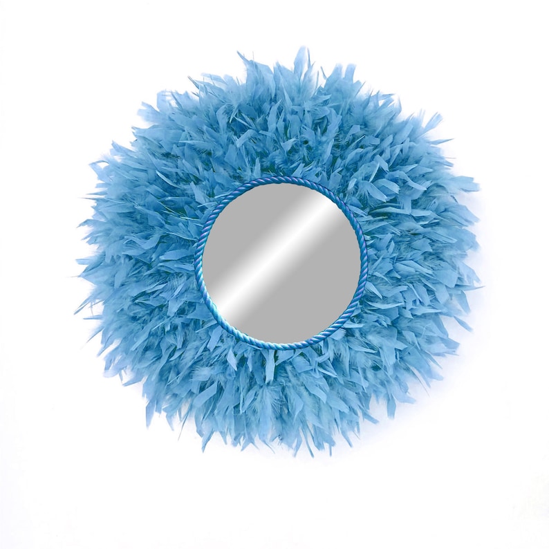 Round Mirror Wall Decor Feathers Mirror Wall Decor Mirror - Etsy