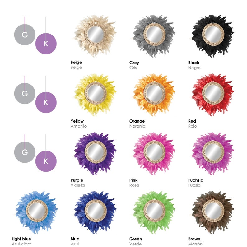 Round Feathers Mirror Wall Decor Feathers Round Mirror Wall - Etsy