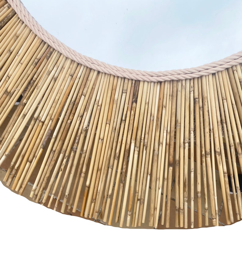 Bamboo Round Mirror Mirror Wall Decor Round Mirror of - Etsy