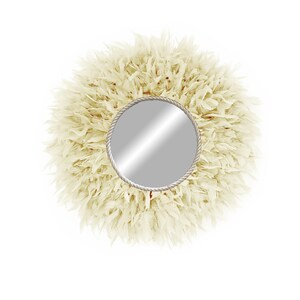 Feather Mirror Wall Decor, Round Mirror Feathers, Boho Mirror Wall ...