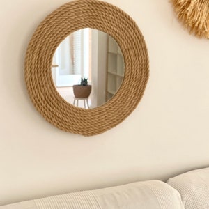 Jute Mirror, Jute Rope Mirror, Mediterranean Decoration, Natural Mirror ...