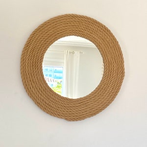 Jute Mirror, Jute Rope Mirror, Mediterranean Decoration, Natural Mirror ...