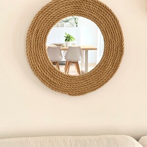 Jute Mirror, Jute Rope Mirror, Mediterranean Decoration, Natural Mirror ...