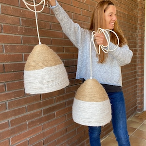 Pendant Lamp Jute Boho and Rustic Style, Jute Ceiling Lamp, Boho Lamp ...