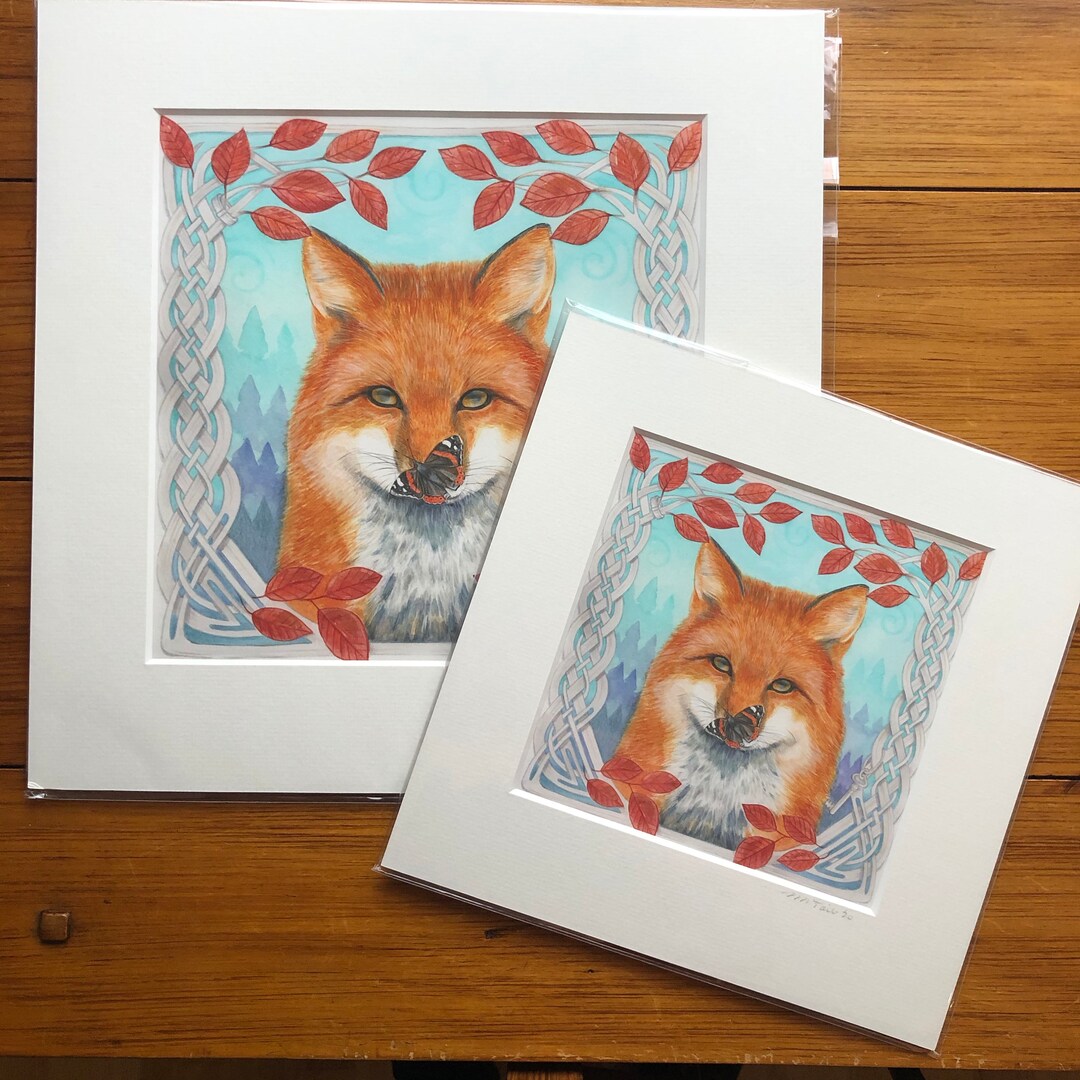 The Red Fox and Red Admiral Signed Giclee Print - Etsy