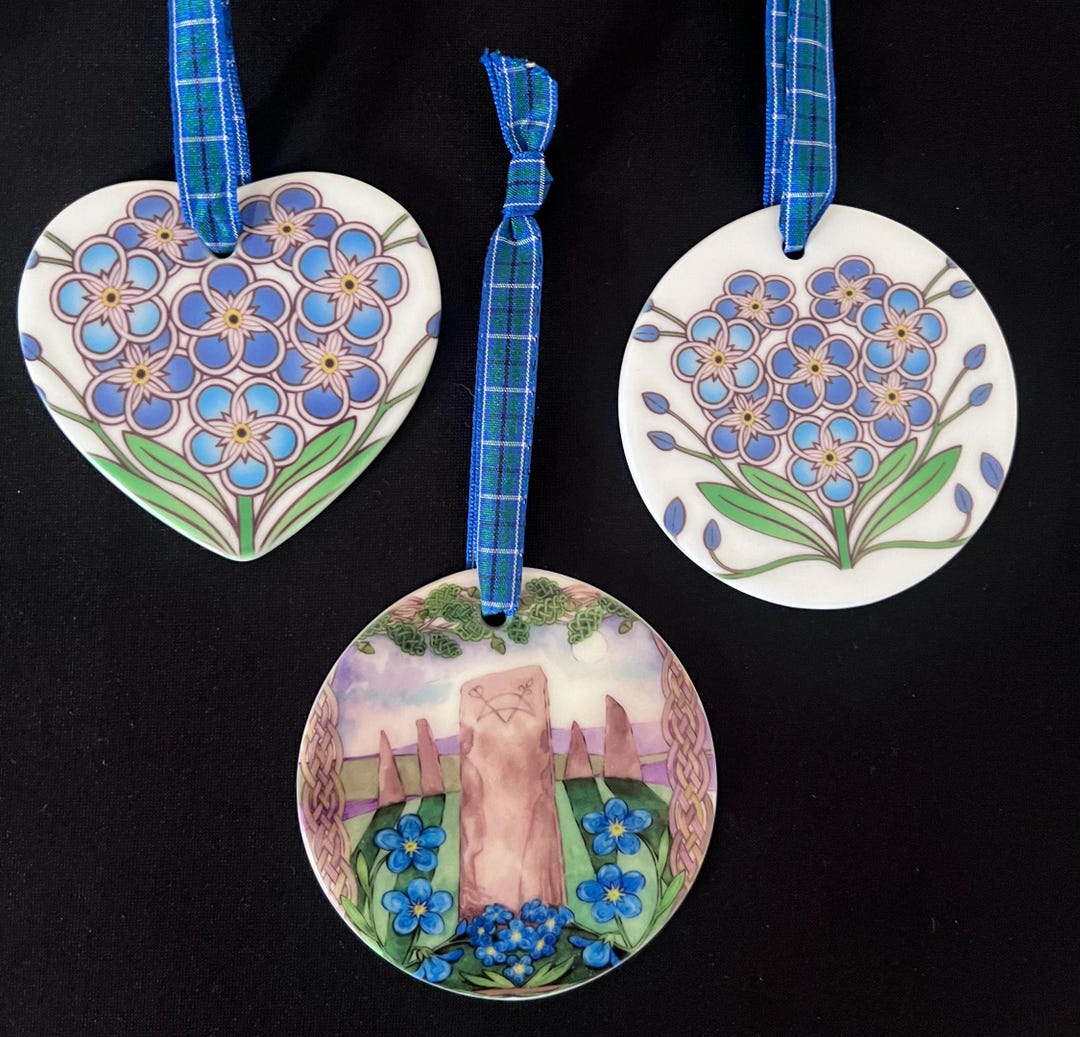 Highland Celtic Art 'forget Me Not' Range Ceramic Heart Ornament - Etsy
