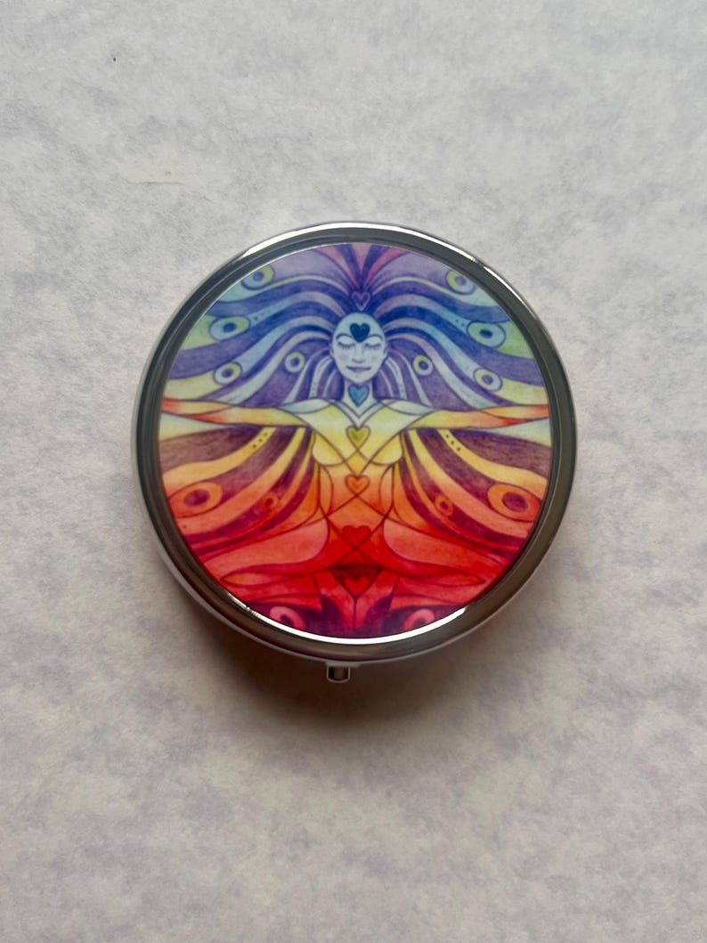 Divine Feminine Round Jewellery / Pill Box and Round Compact Mirror ...