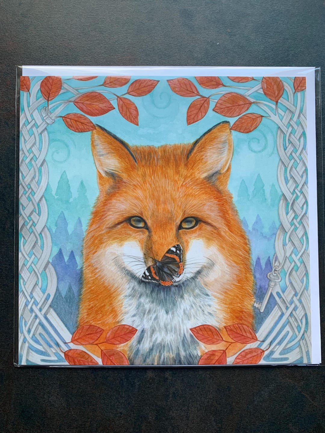 The Red Fox and Red Admiral Large Greetings Card - Etsy
