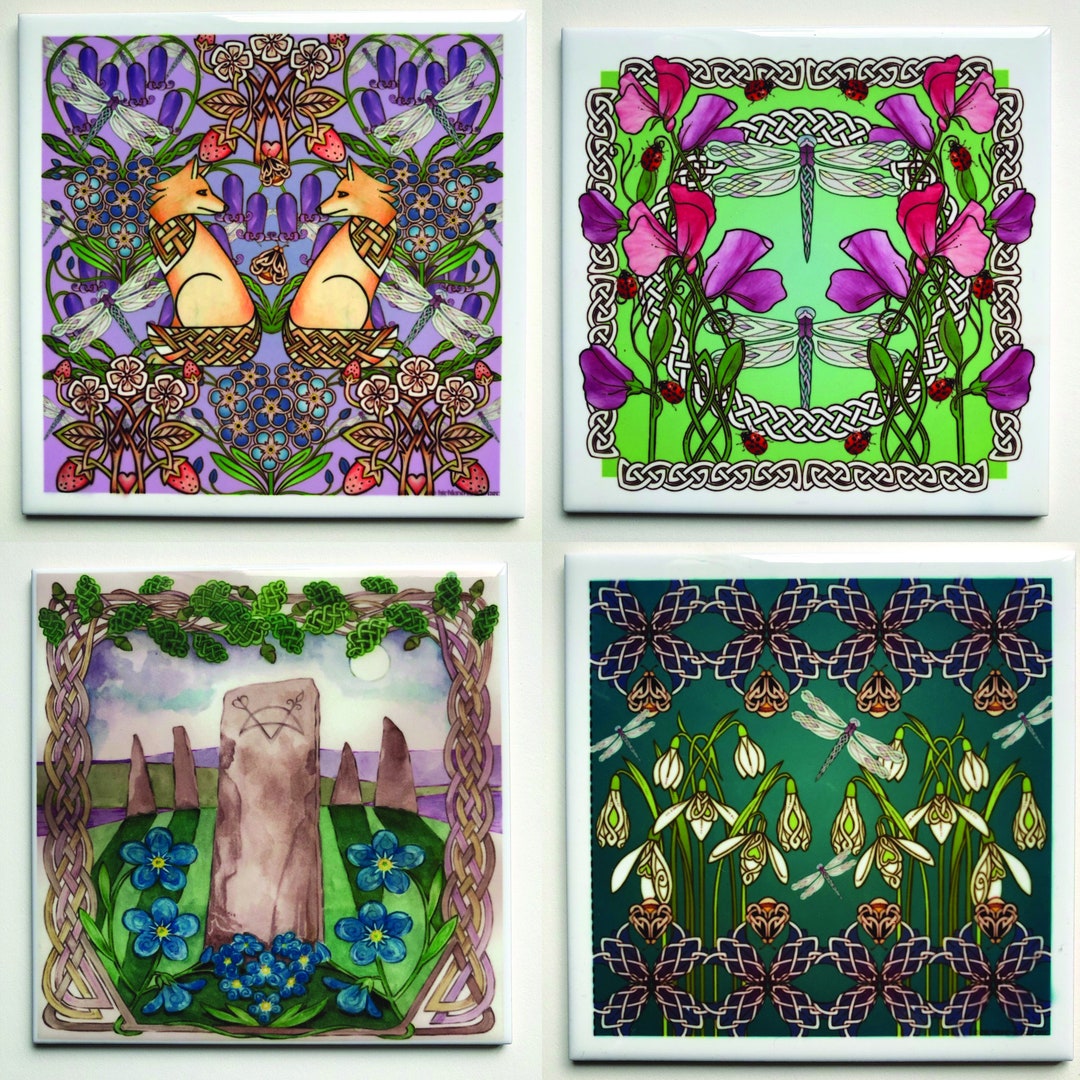 Highland Celtic Art Ceramic Tiles - Etsy UK